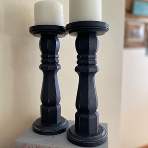 Cass Farmhouse Style Candlesticks / Wood Candlestick / Farmhouse ...
