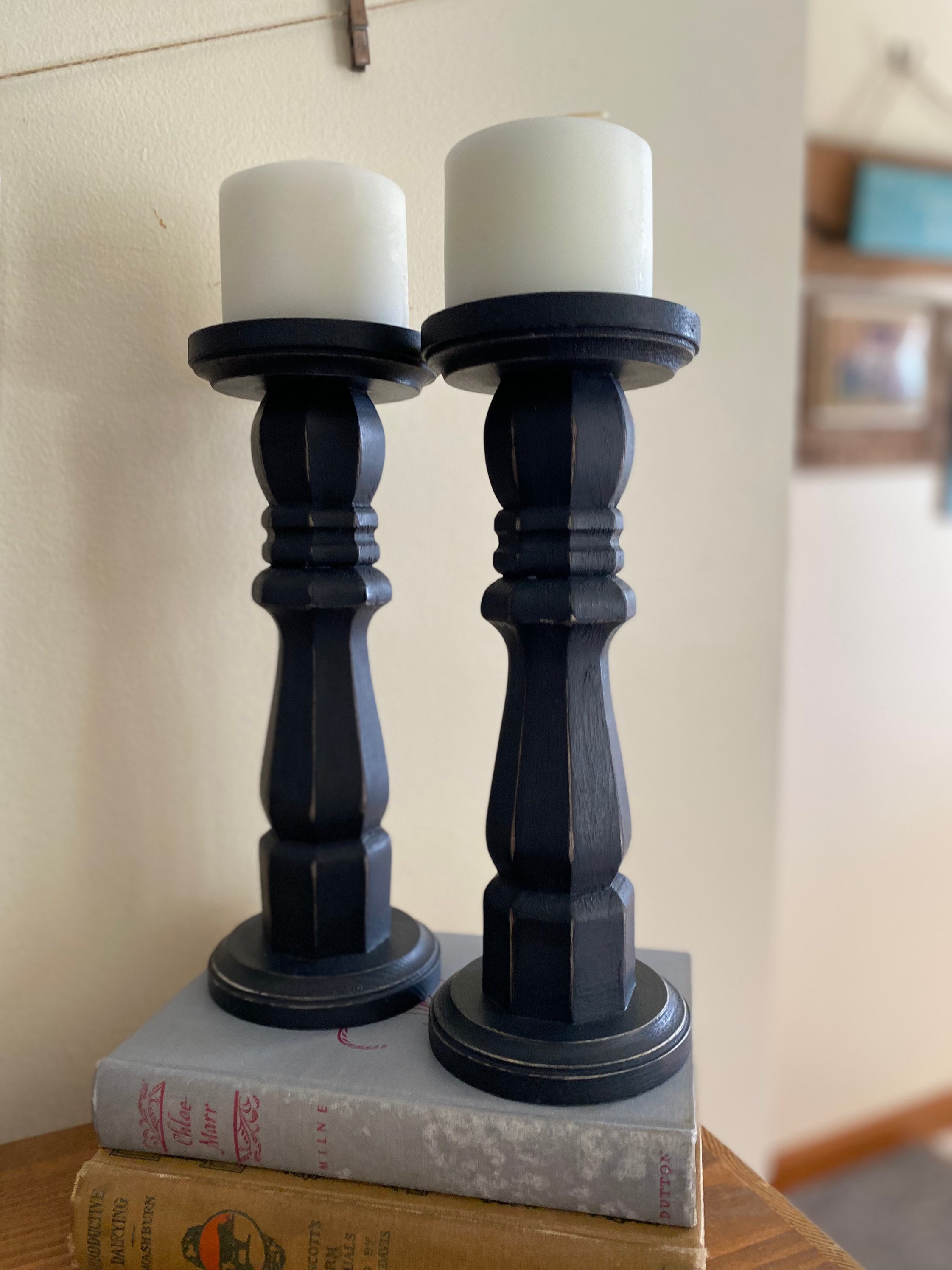Cass Farmhouse Style Candlesticks / Wood Candlestick / - Etsy