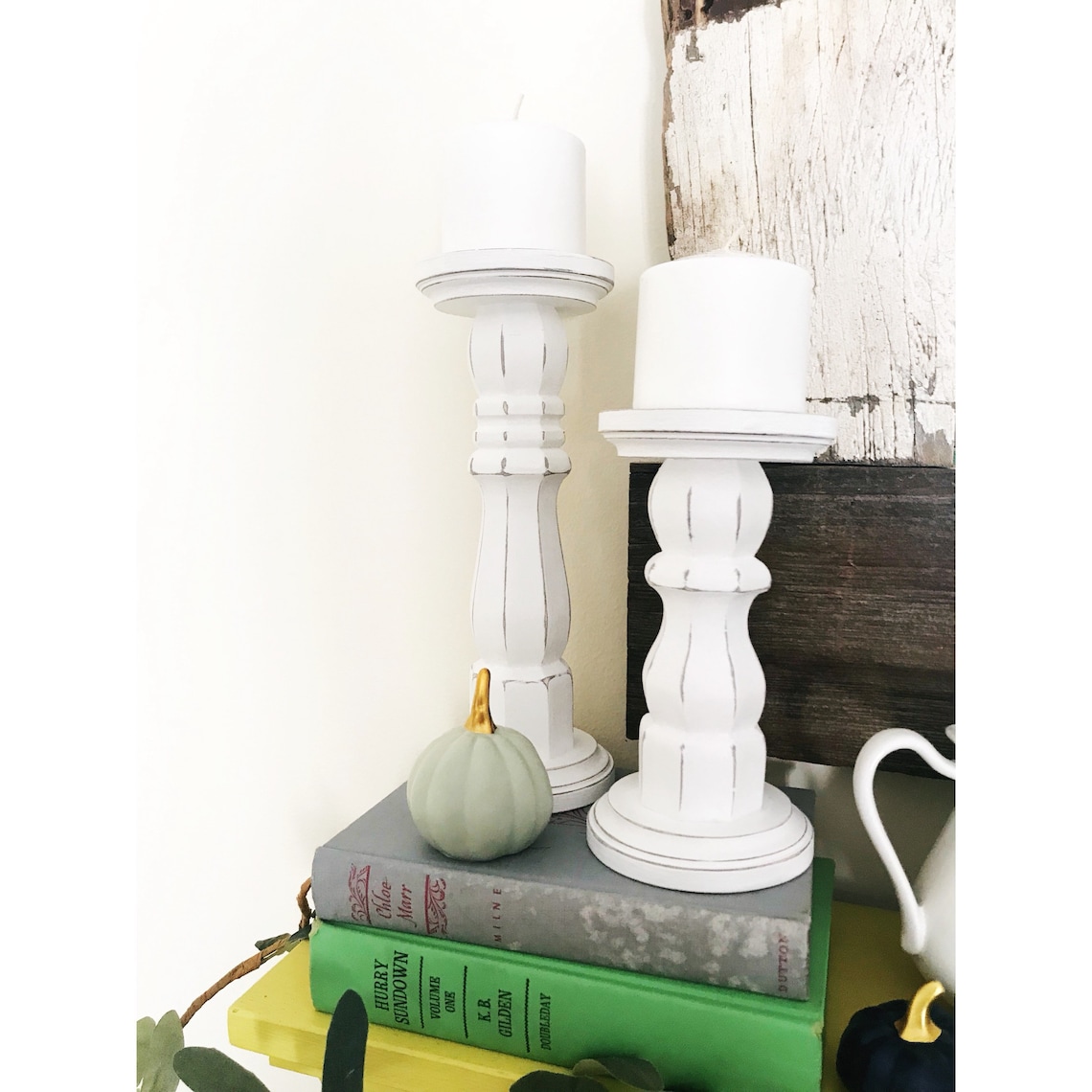 Cass Farmhouse Style Candlesticks / Wood Candlestick / - Etsy