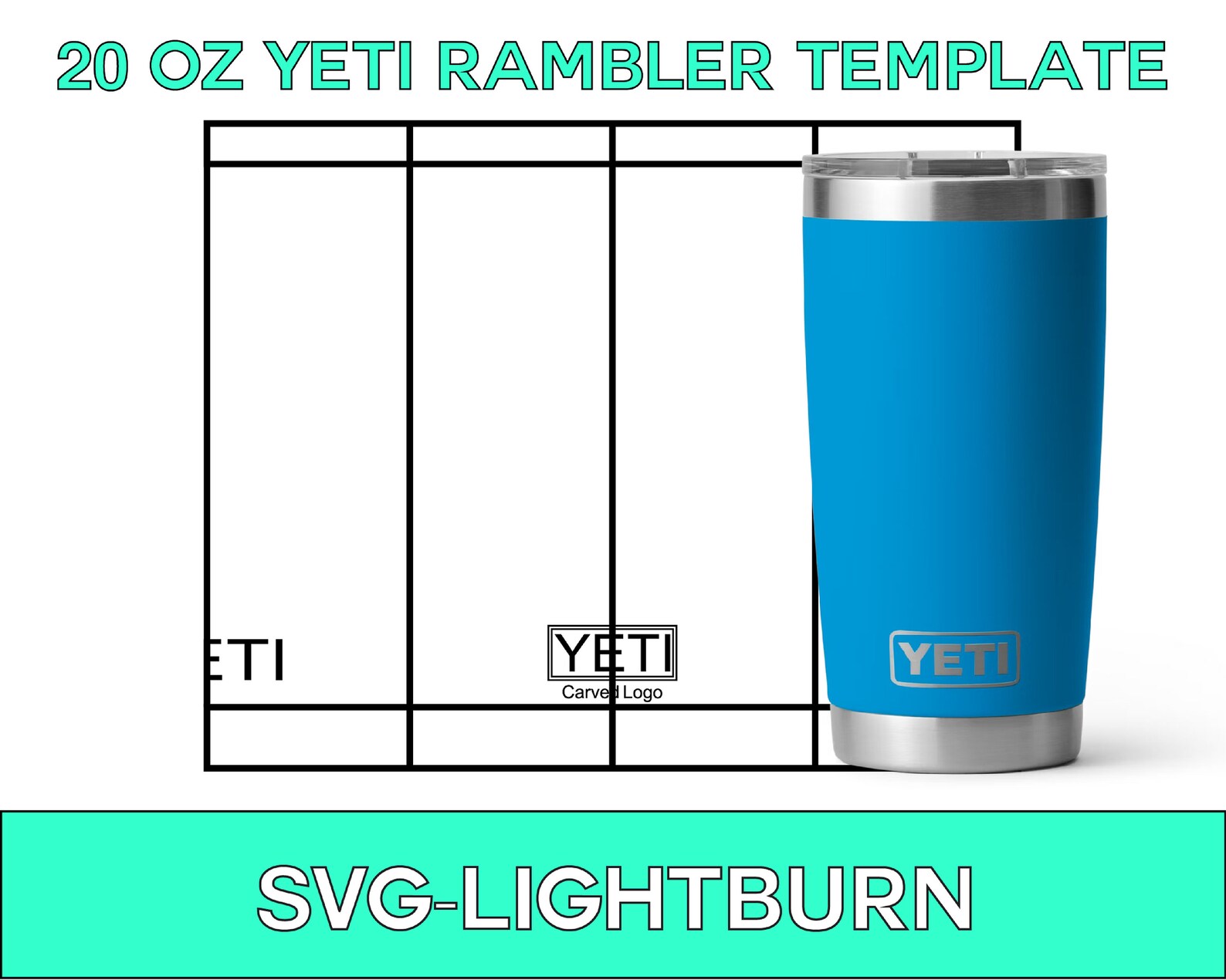 YETI Rambler Template Package - 10oz and 20oz YETI Template for Laser ...