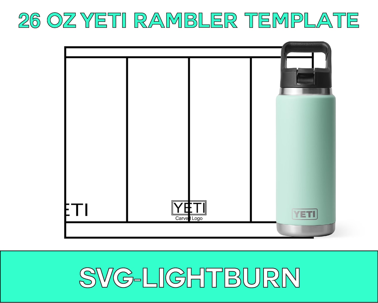 YETI Water Bottle Template Package - 12oz, 18oz and 26oz YETI Template ...