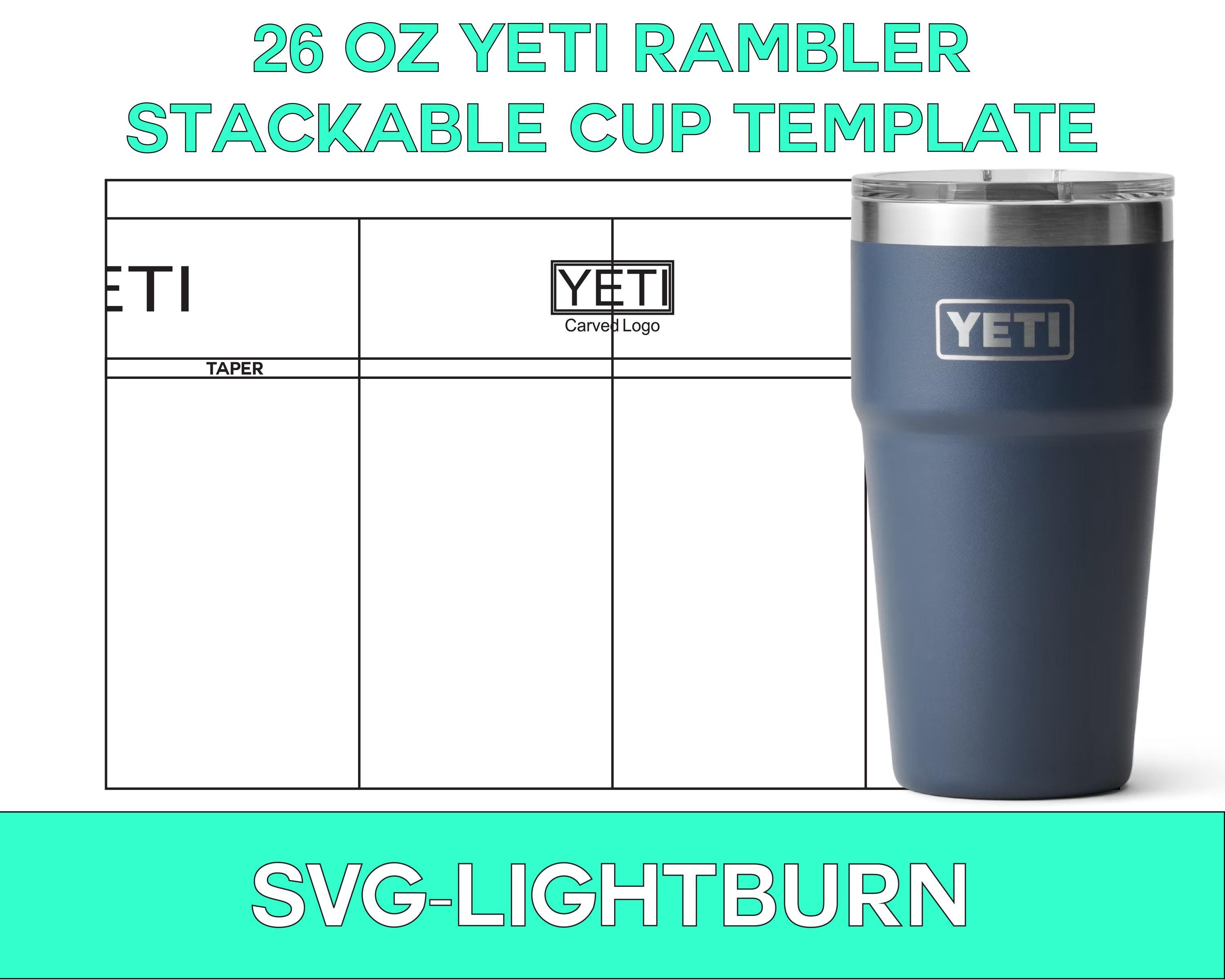 YETI 26oz Stackable Rambler Template Laser Engraving Svg, Template for ...
