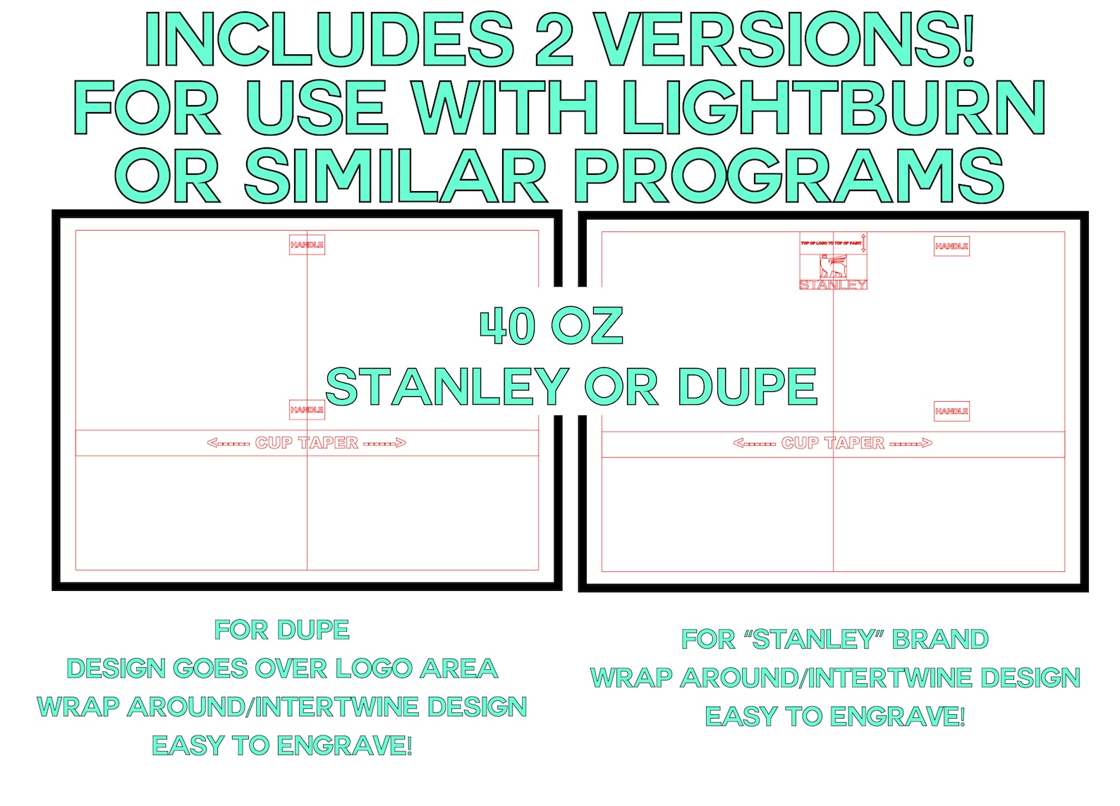 Stanley 40oz Template for Laser Engraving SVG, Template for Stanley ...