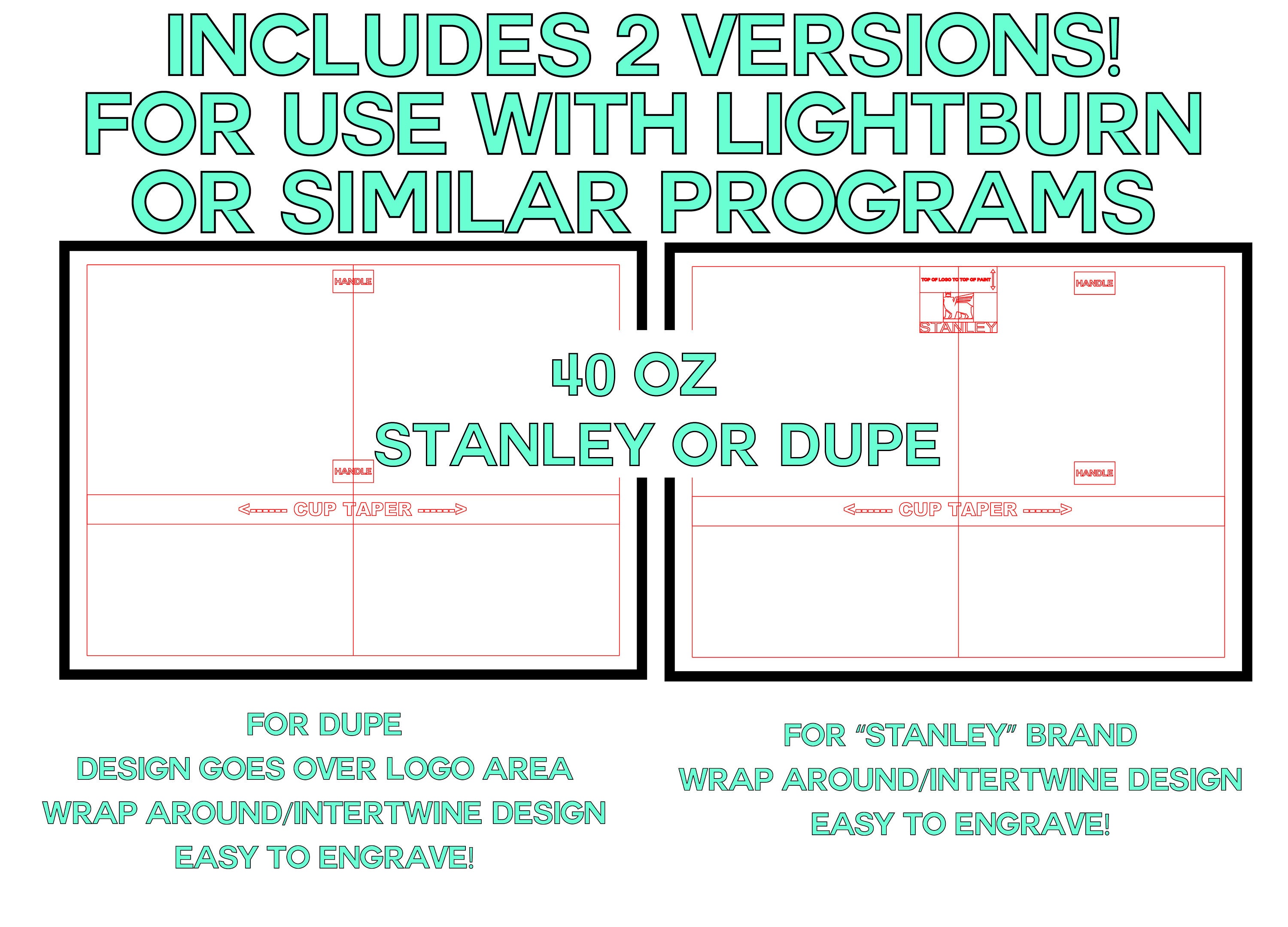 Stanley 40oz Template for Laser Engraving SVG, Template for Stanley ...