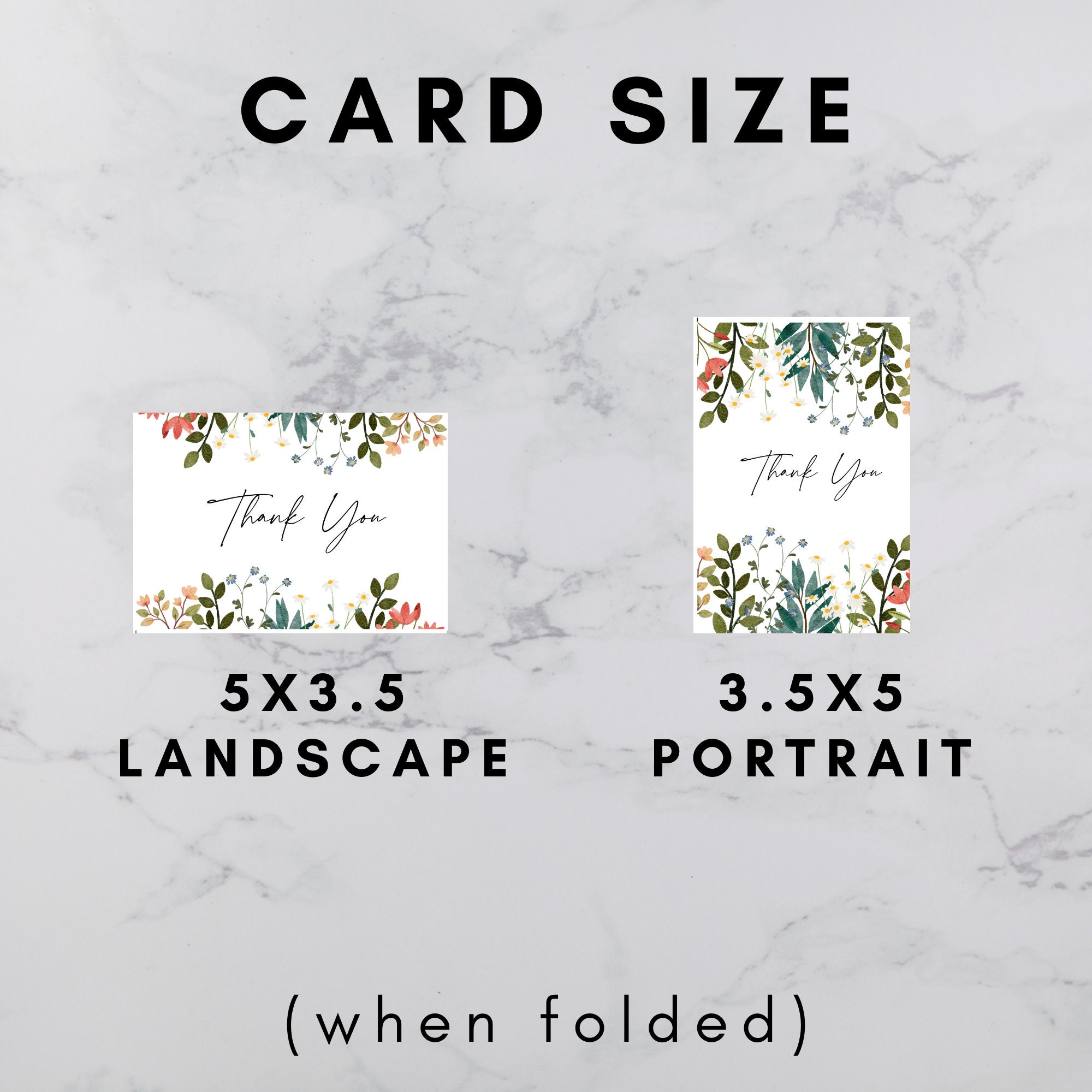 Thank You Card Blank, Thank You Card Printable, Thank You Card, Floral ...