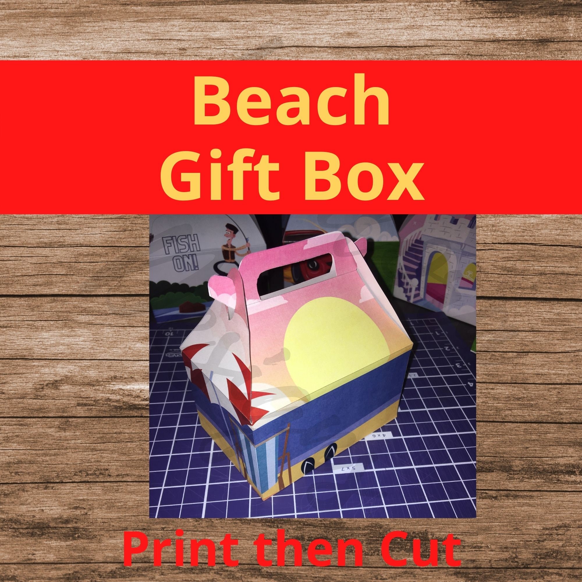 Beach Theme Gift Box Treat Box Printable Download Pdf Png Instant ...
