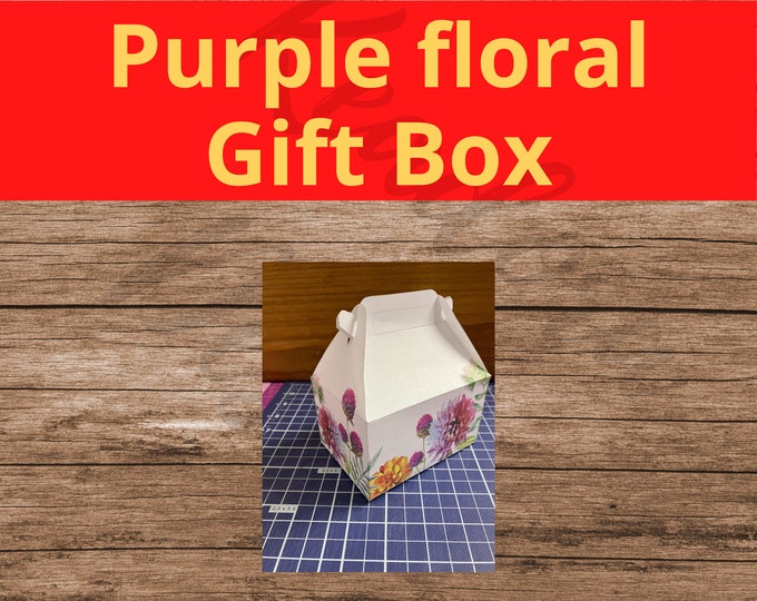 Printable Digital Gift Box Deep Purple Roses - Etsy Canada