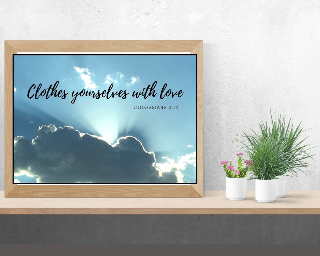 Bible Verse Digital Wall Art Printable Home Decor Clouds Pdf Png Jpg ...