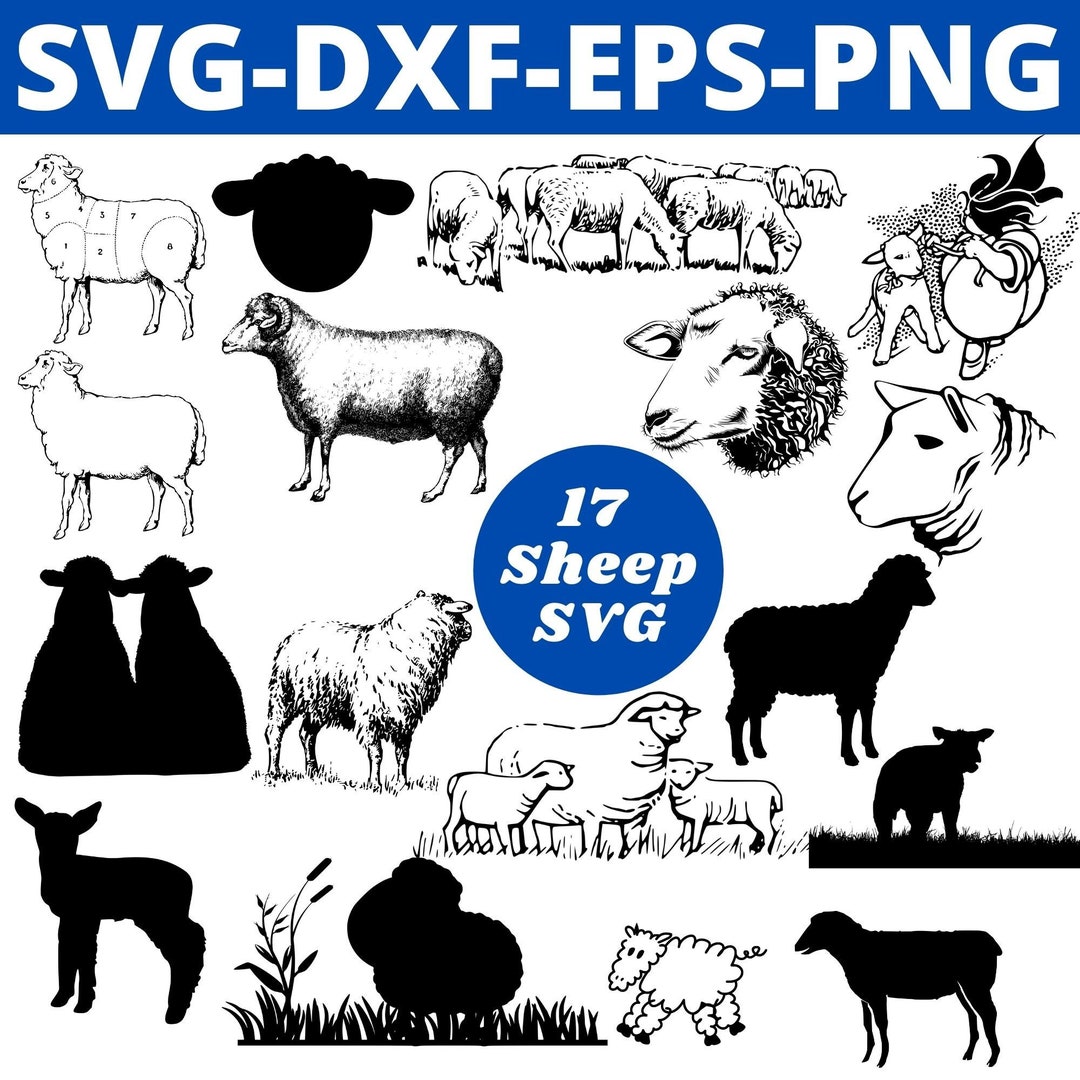 17 Sheep Svg Dxf Eps Png Files Lambs Cut Files - Etsy Australia