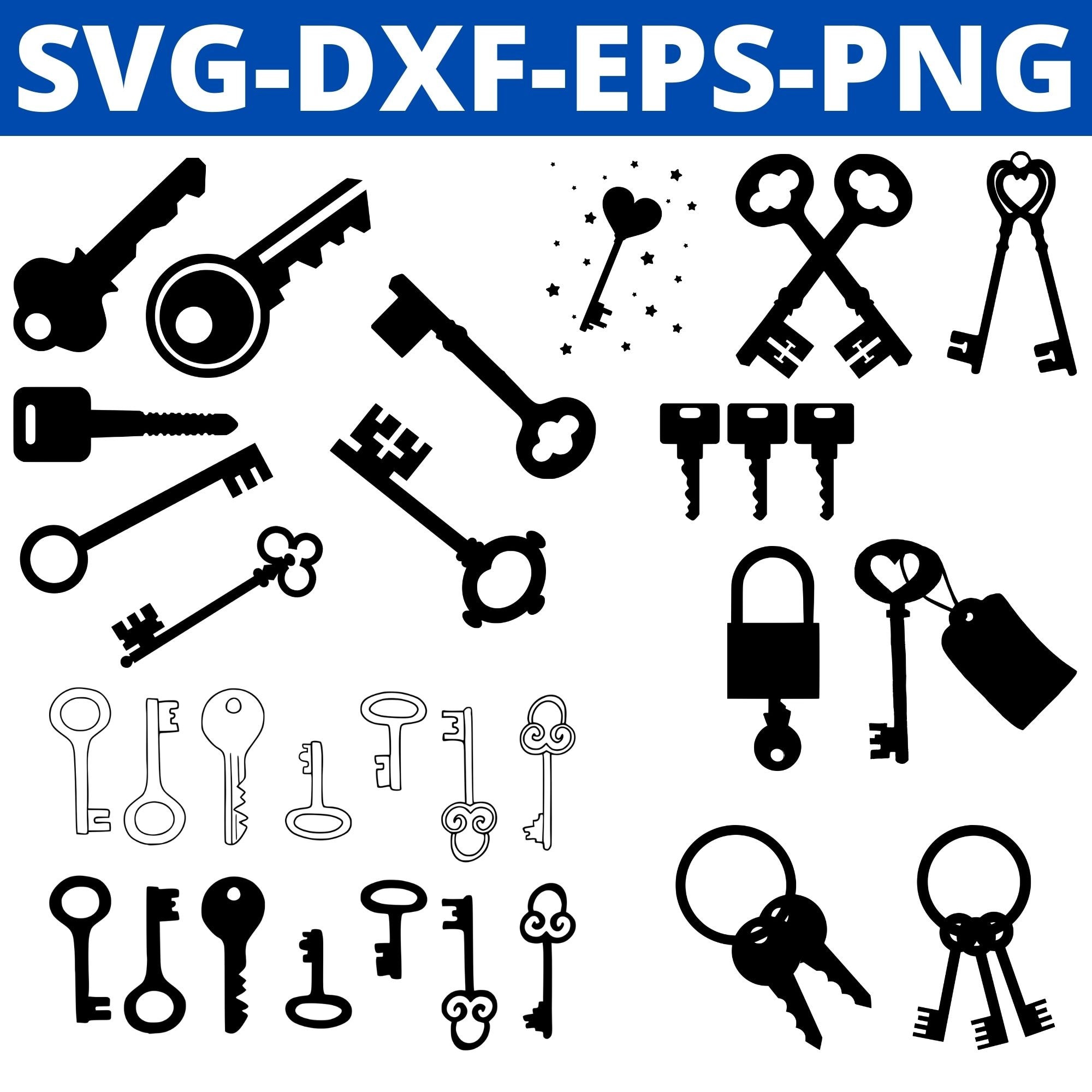 Key SVG Bundle 45 Cricut Svg Eps Dxf Png - Etsy