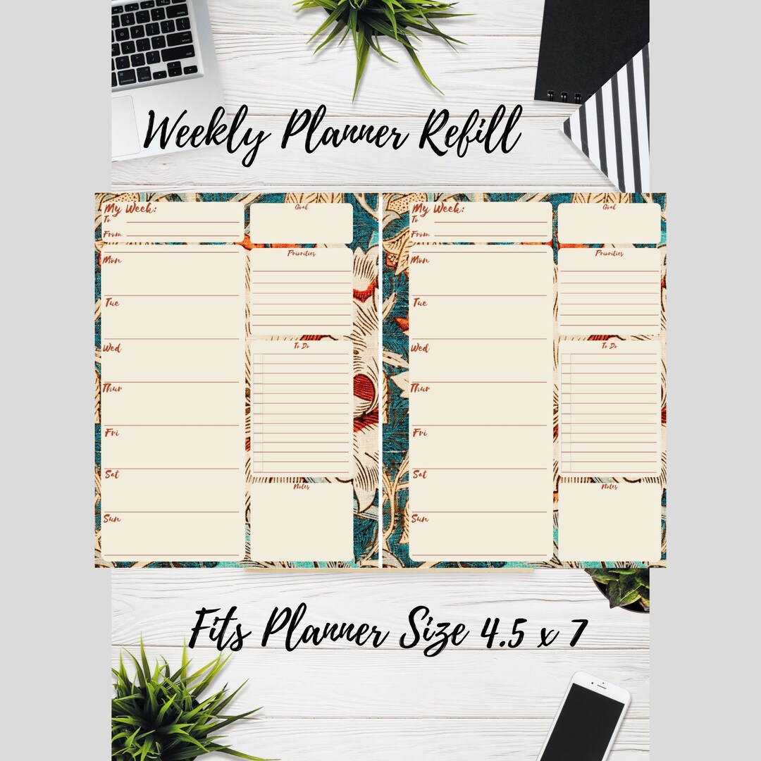 Mini Happy Planner Printable Weekly Planner Refill Inserts 4.5x7 ...