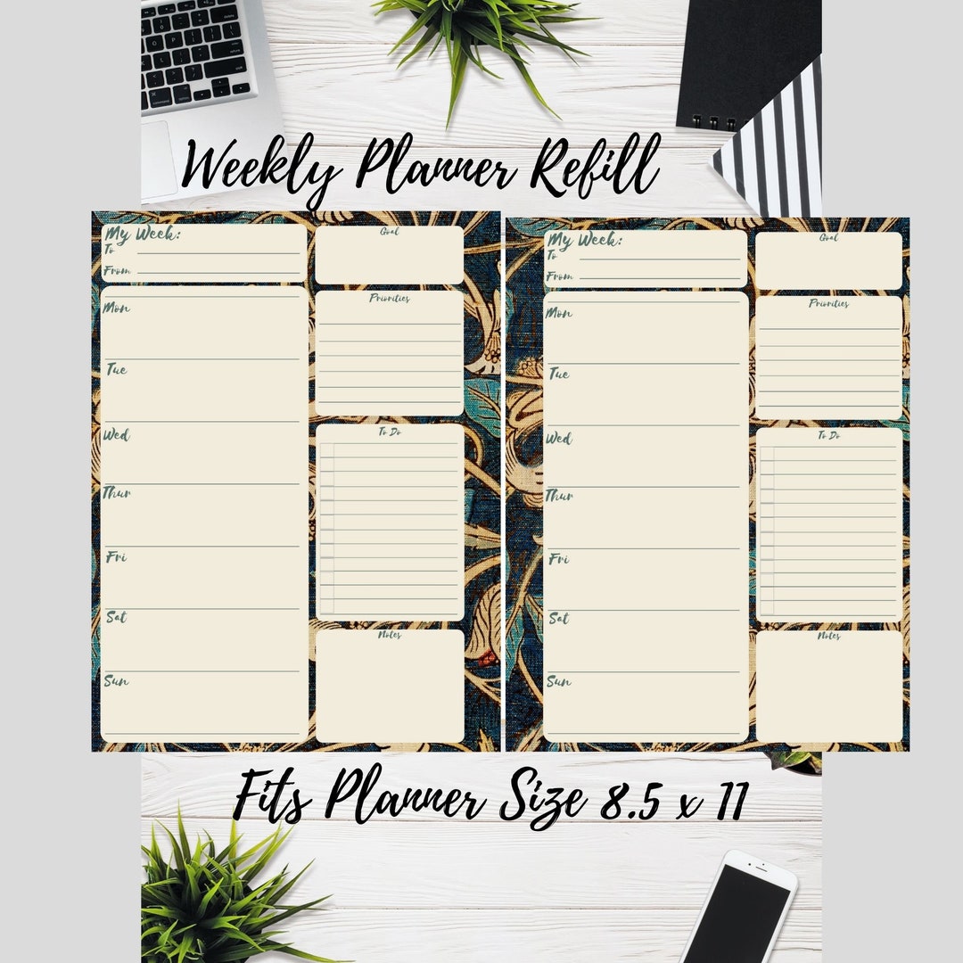BIG Happy Planner Printable Weekly Planner Refill Inserts 8.5 X 11 ...