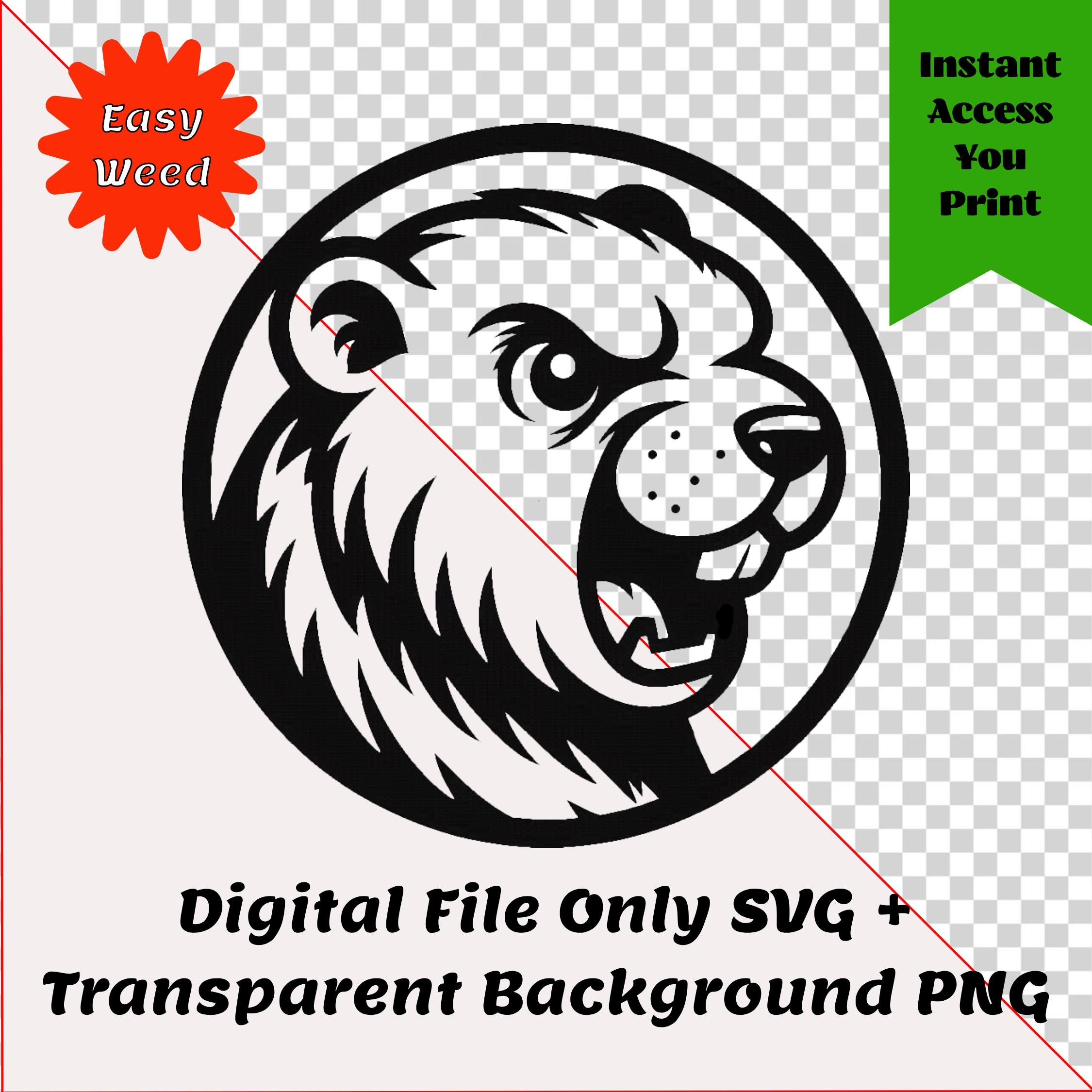 Round Angry Beaver Cartoon Mascot Silhouette Cricut Juliet Cut Ready ...