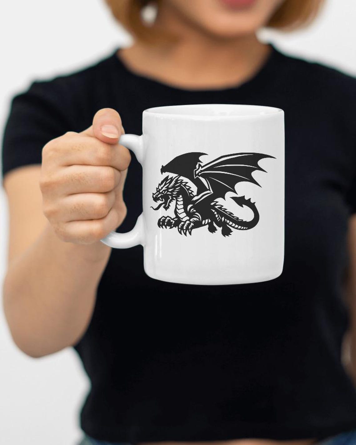 Fierce Flying Dragon Vector SVG + PNG Image File Optimized for Fast ...