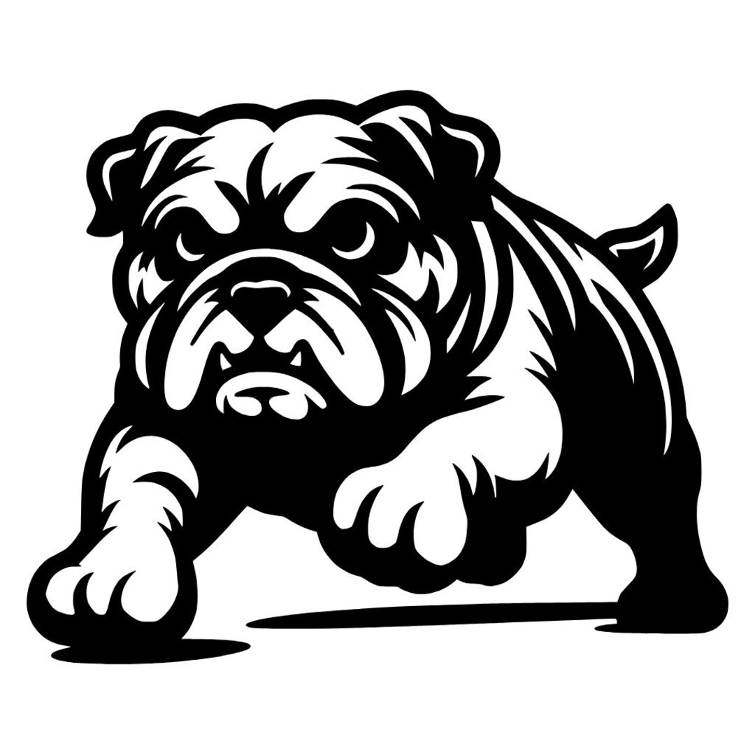 Running English Bulldog Vector SVG PNG Image File Optimized for Fast ...