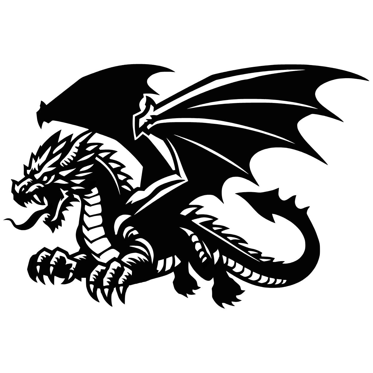 Fierce Flying Dragon Vector SVG PNG Image File Optimized for Fast Easy ...