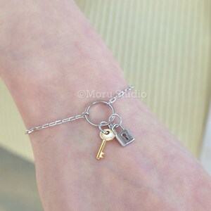 Lock & Key on Ring Bracelet or Necklace for Besties and - Etsy