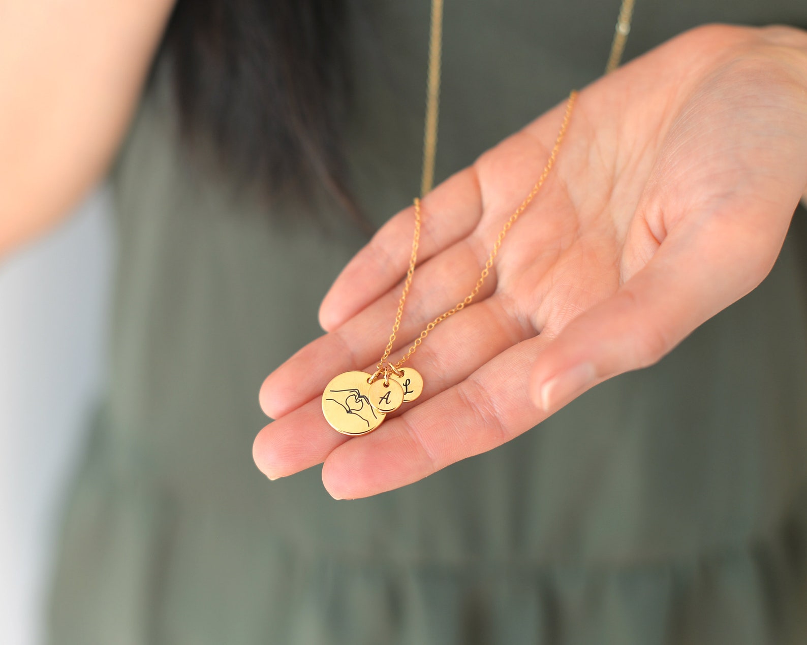 Engraved Symbol Disk Necklace With Initial Tags Mom Necklace - Etsy