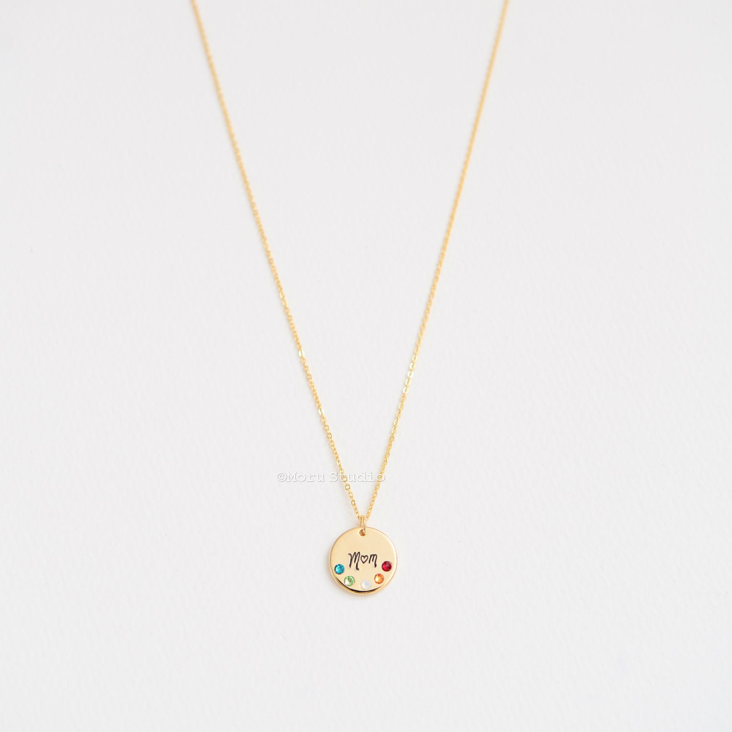 Mom Necklace with Kids Birthstones Mothers Day Gift | Etsy