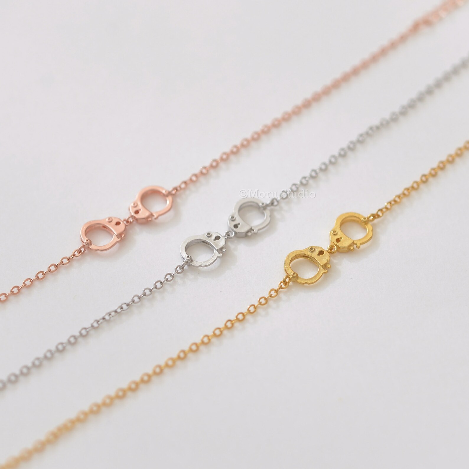 Custom Initial Handcuff Bracelet Partners in Crime Gold | Etsy