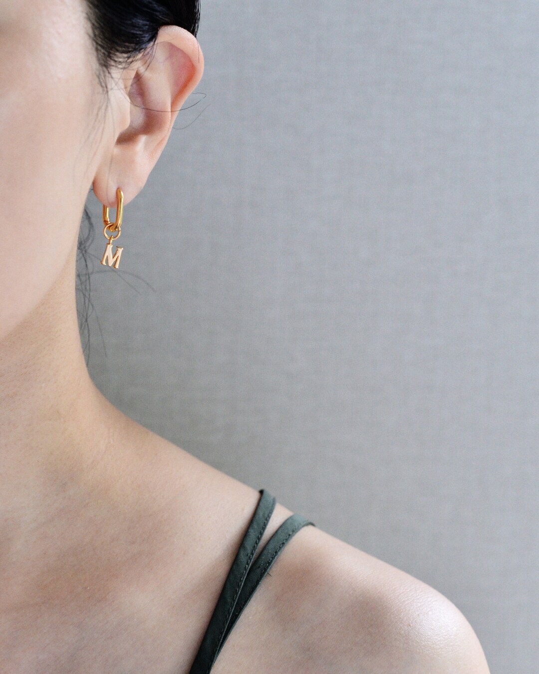 Initial Letter Hoop Earrings Geometric Square Hoop Earrings Initial ...