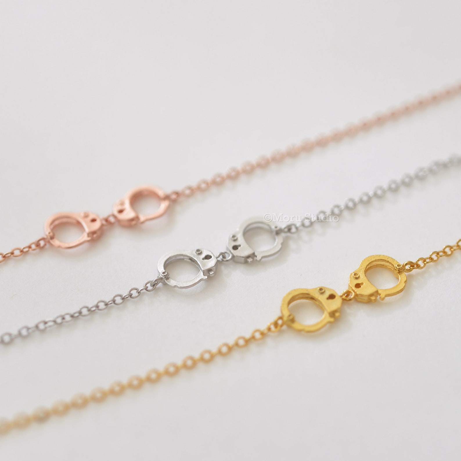 Custom Initial Handcuff Bracelet Partners in Crime Gold | Etsy