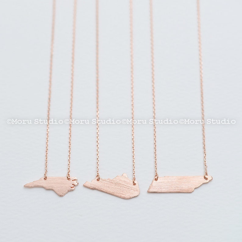 Personalized State Necklace Kentucky North Carolina - Etsy