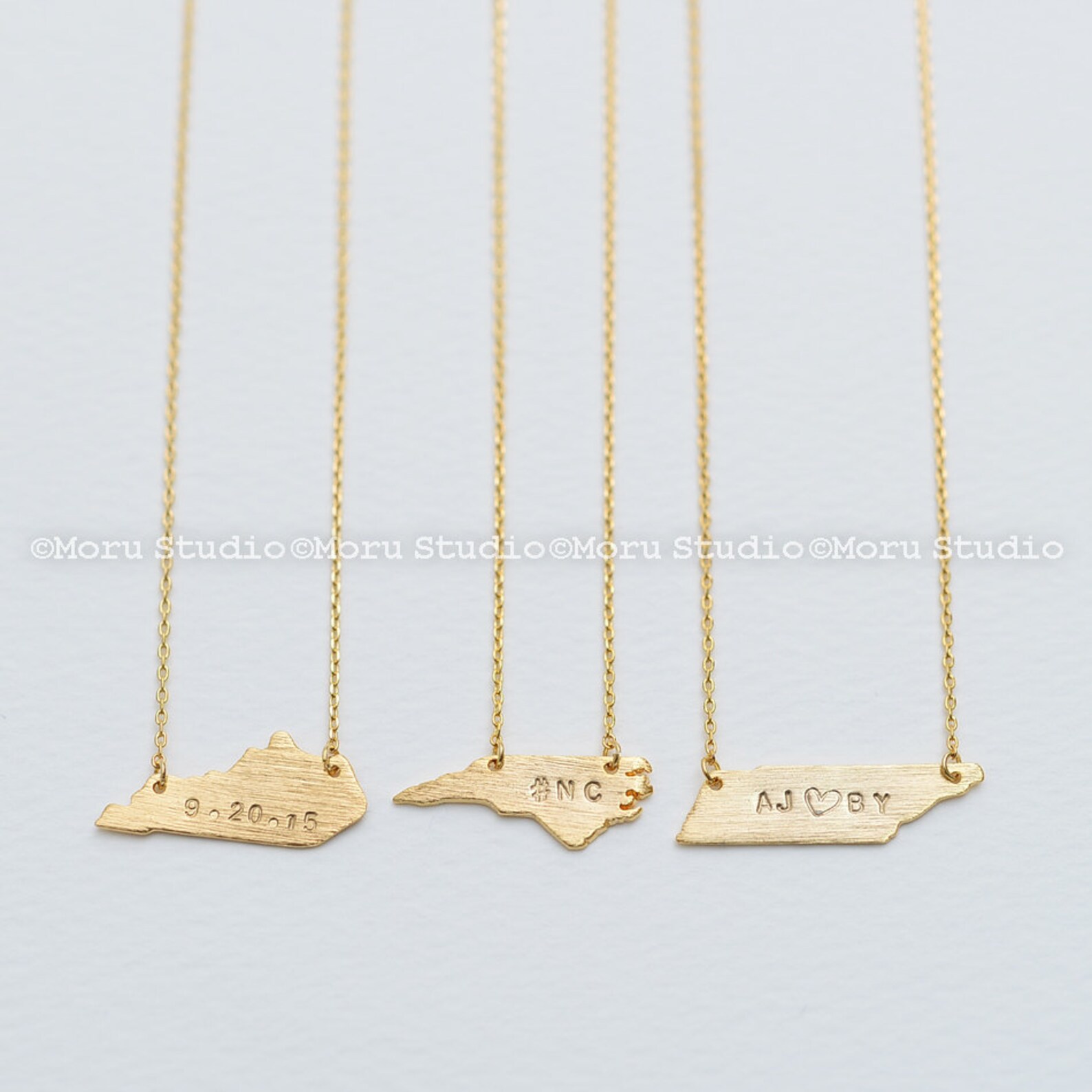 Personalized State Necklace Kentucky North Carolina - Etsy