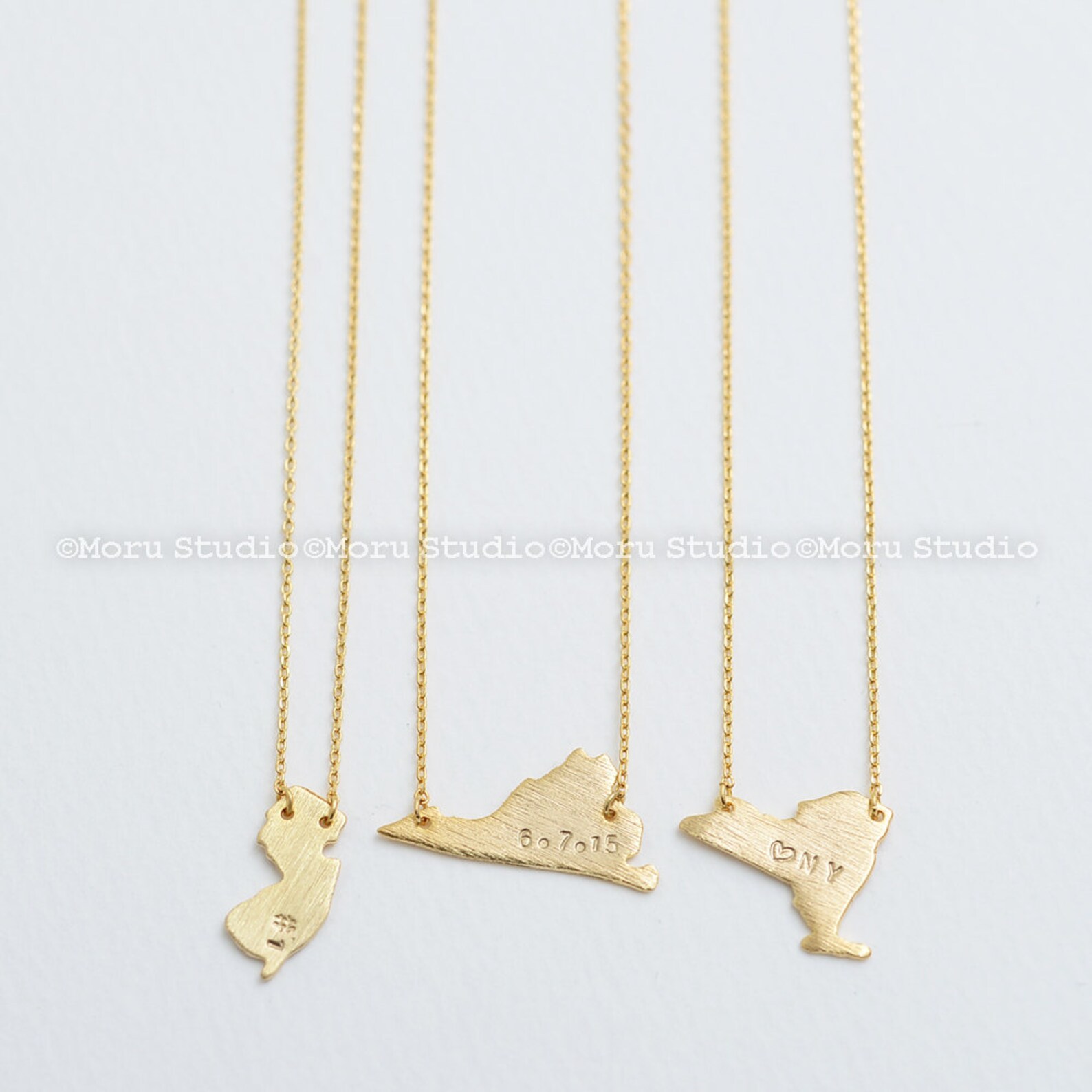 Personalized State Necklace: New Jersey Virginia New York - Etsy