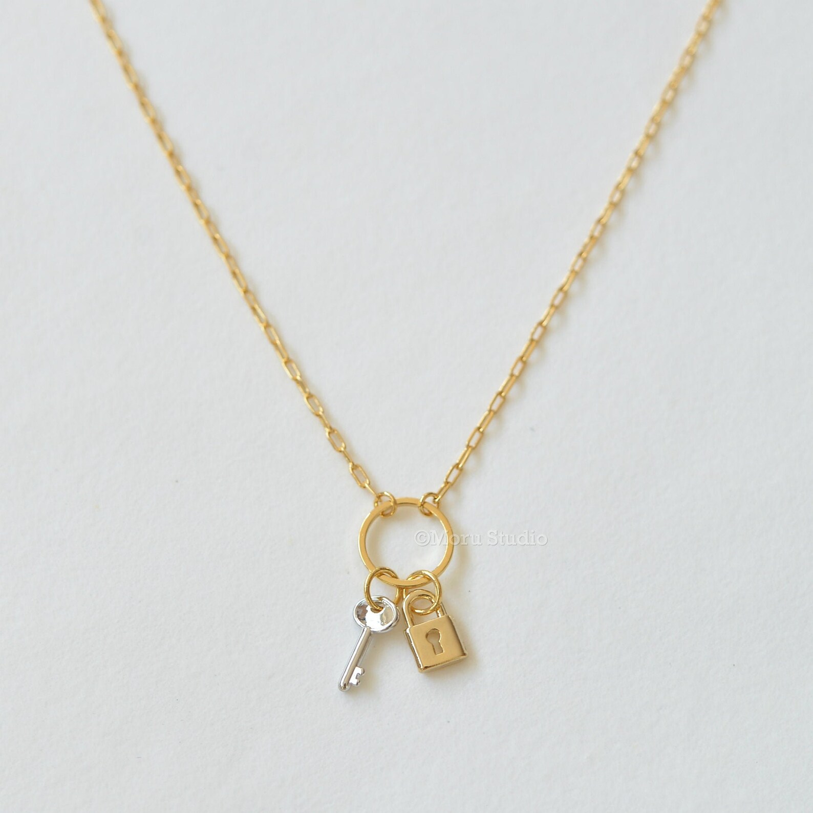 Lock & Key on Ring Bracelet or Necklace for Besties and | Etsy