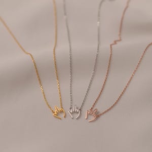 Middle Finger Necklace: Playful Hand Gesture Jewelry, Unique Gift Idea ...
