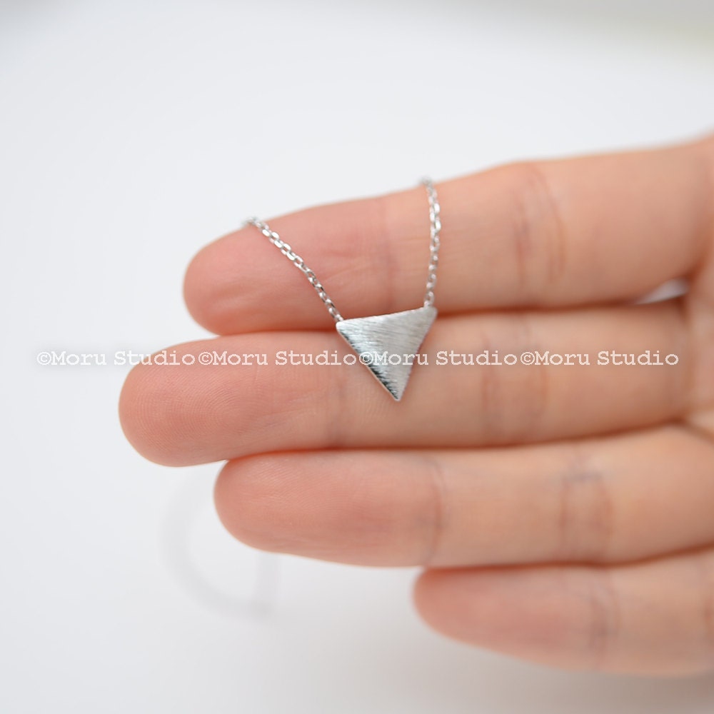 Dainty Inverted Triangle Necklace Gold Silver Rose Gold. - Etsy