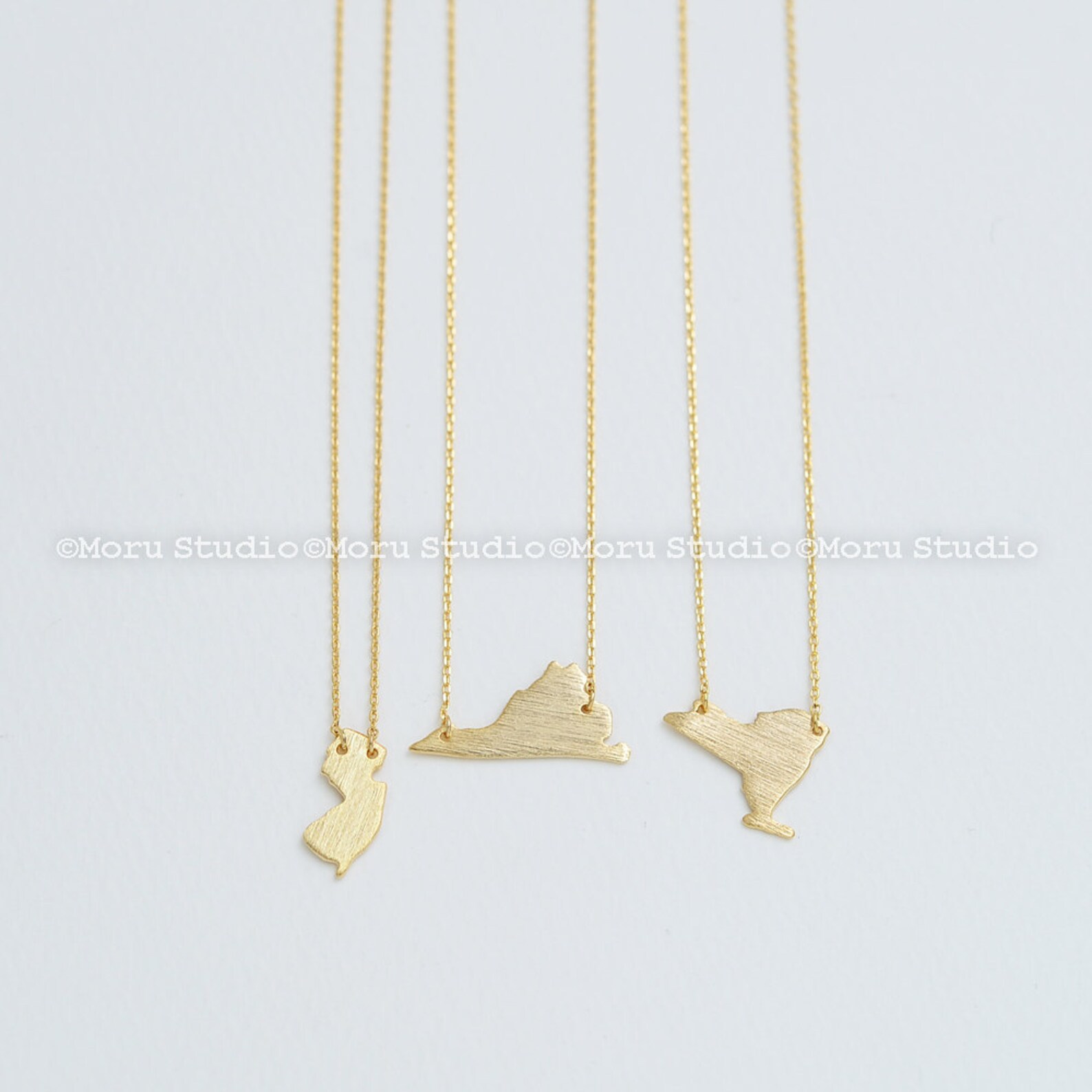 Personalized State Necklace: New Jersey Virginia New York | Etsy