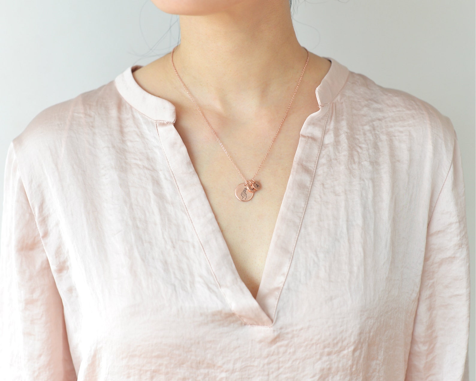 Engraved Symbol Disk Necklace With Initial Tags Mom Necklace - Etsy