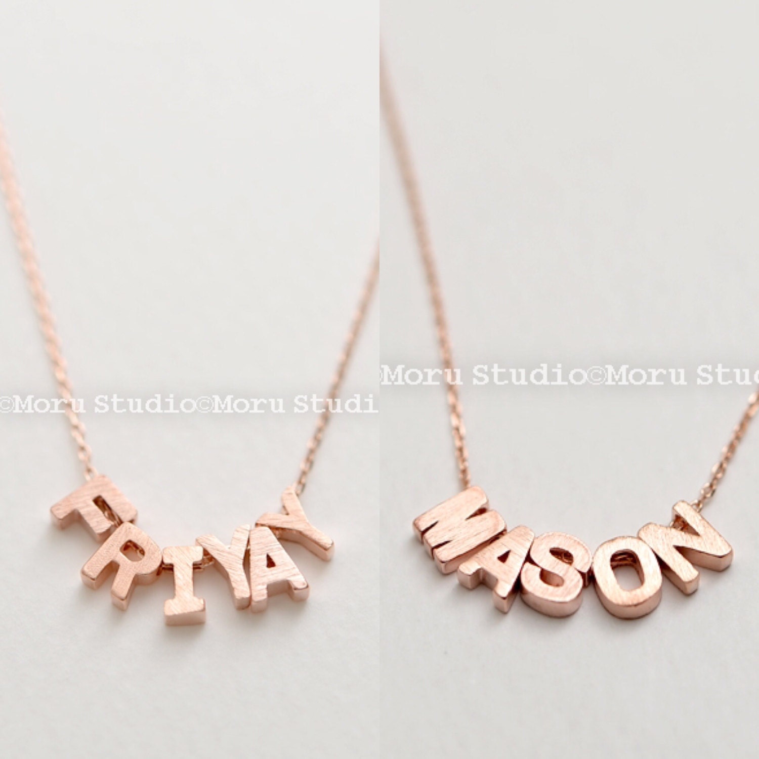 Personalized Initial Uppercase Block Necklace/ Dainty Letter | Etsy