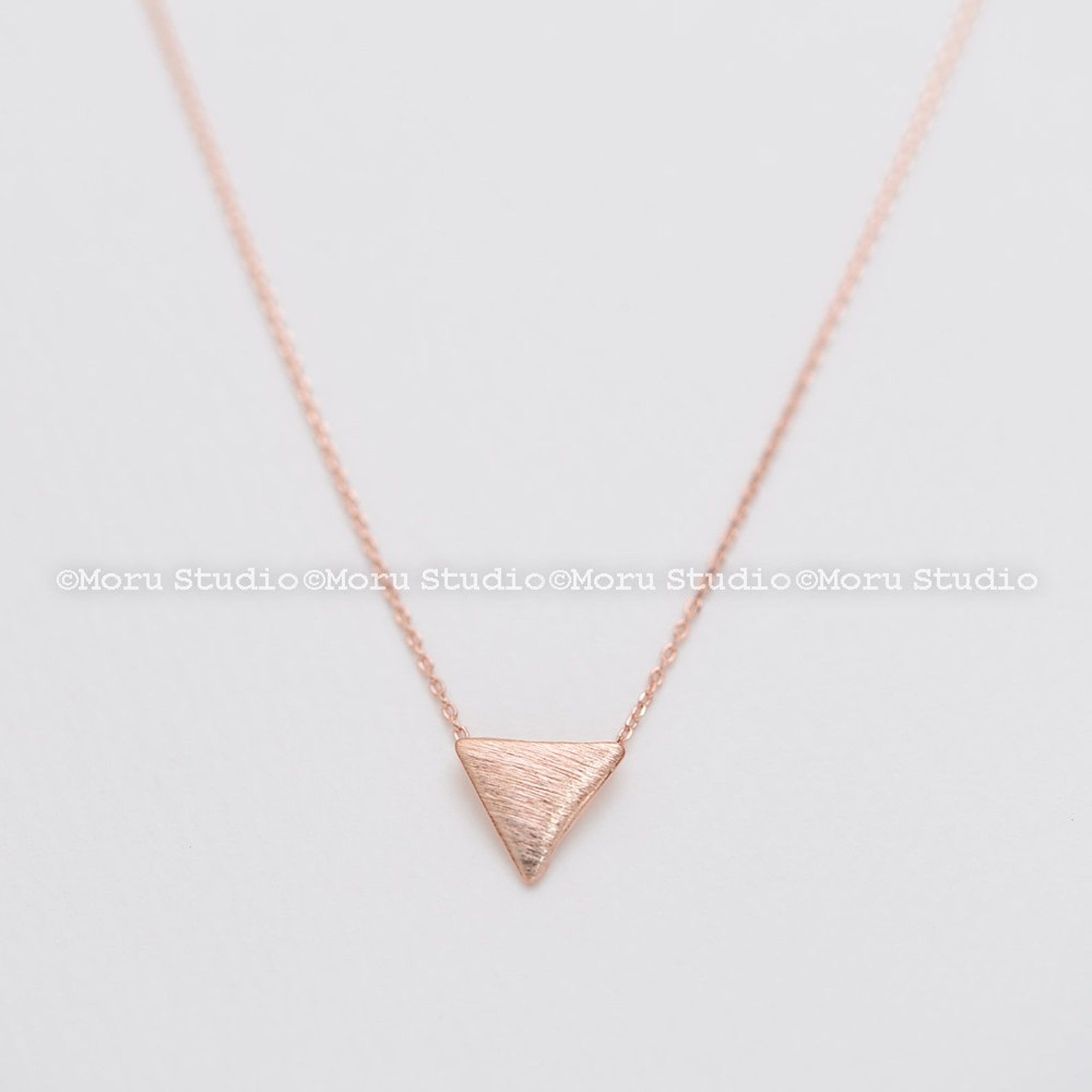 Dainty Inverted Triangle Necklace Gold Silver Rose Gold. - Etsy