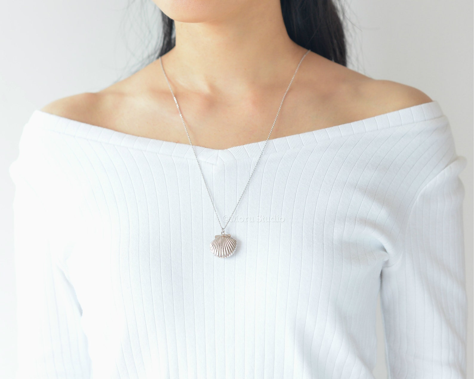 Custom Engraved Sea Shell Locket Necklace/ Personalized | Etsy