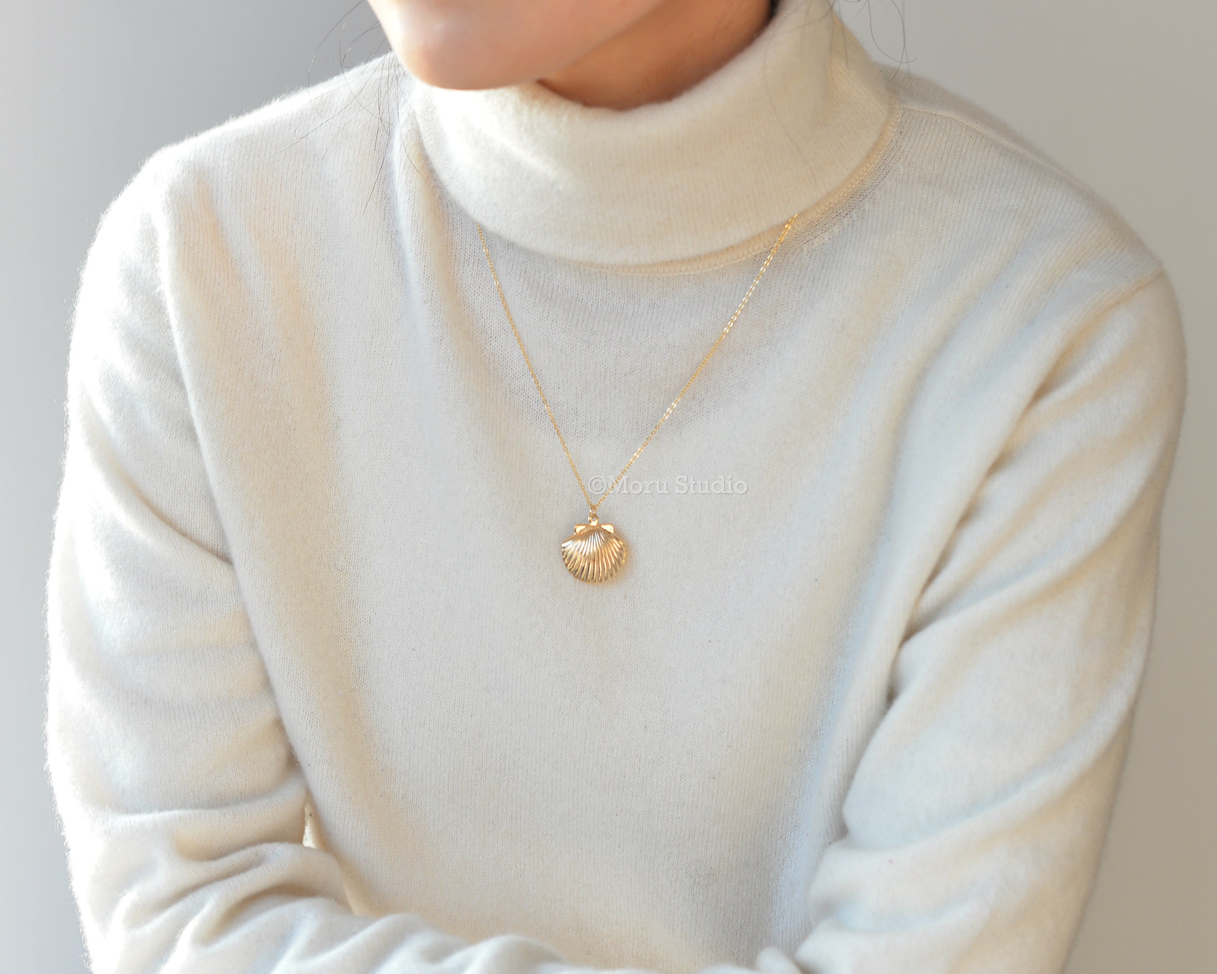 Custom Engraved Sea Shell Locket Necklace/ Personalized | Etsy