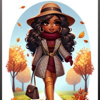 Autumn Elegance Fall Chibi Digi Cuties_6 Digi Dolls Fall Art African ...