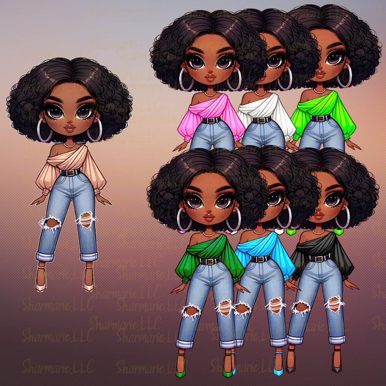 Get Creative With Cute Digi Doll Mega Bundle | 4 Variations 26 Images ...