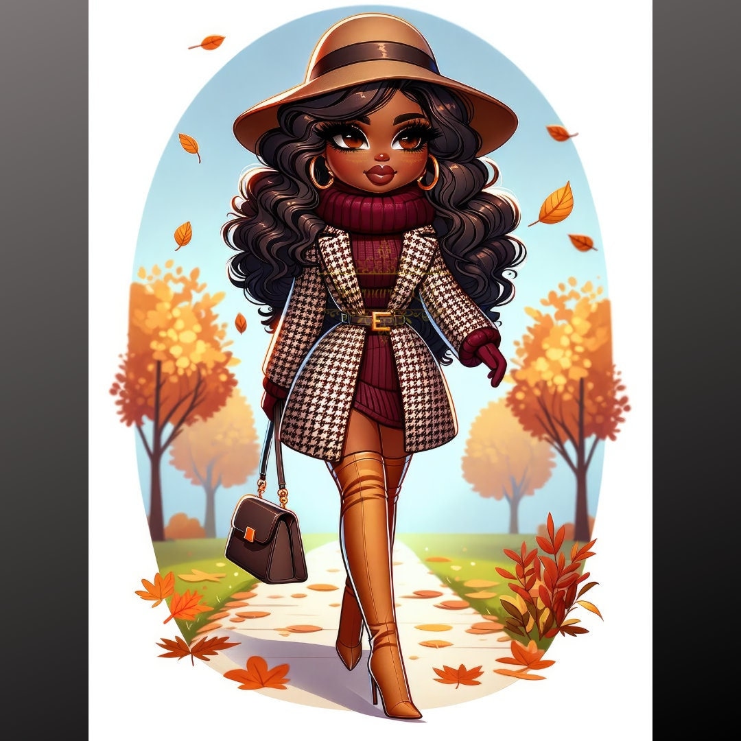 Autumn Elegance | Fall Chibi Digi Cuties | Digi Dolls | Fall Art ...