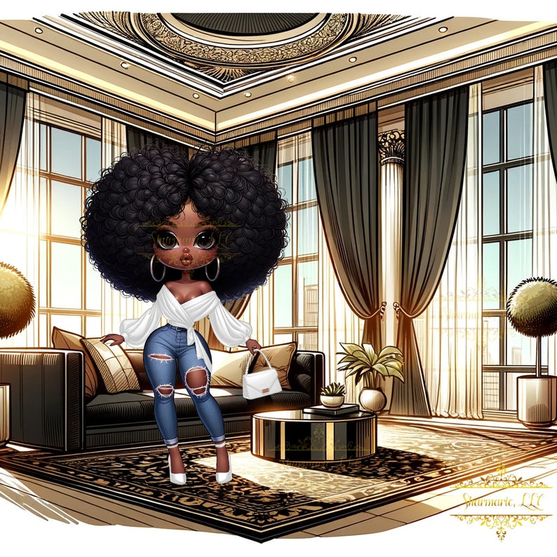 Afro American Chibicuties | Digi Dolls | High Fashion | Commercial Use - Etsy