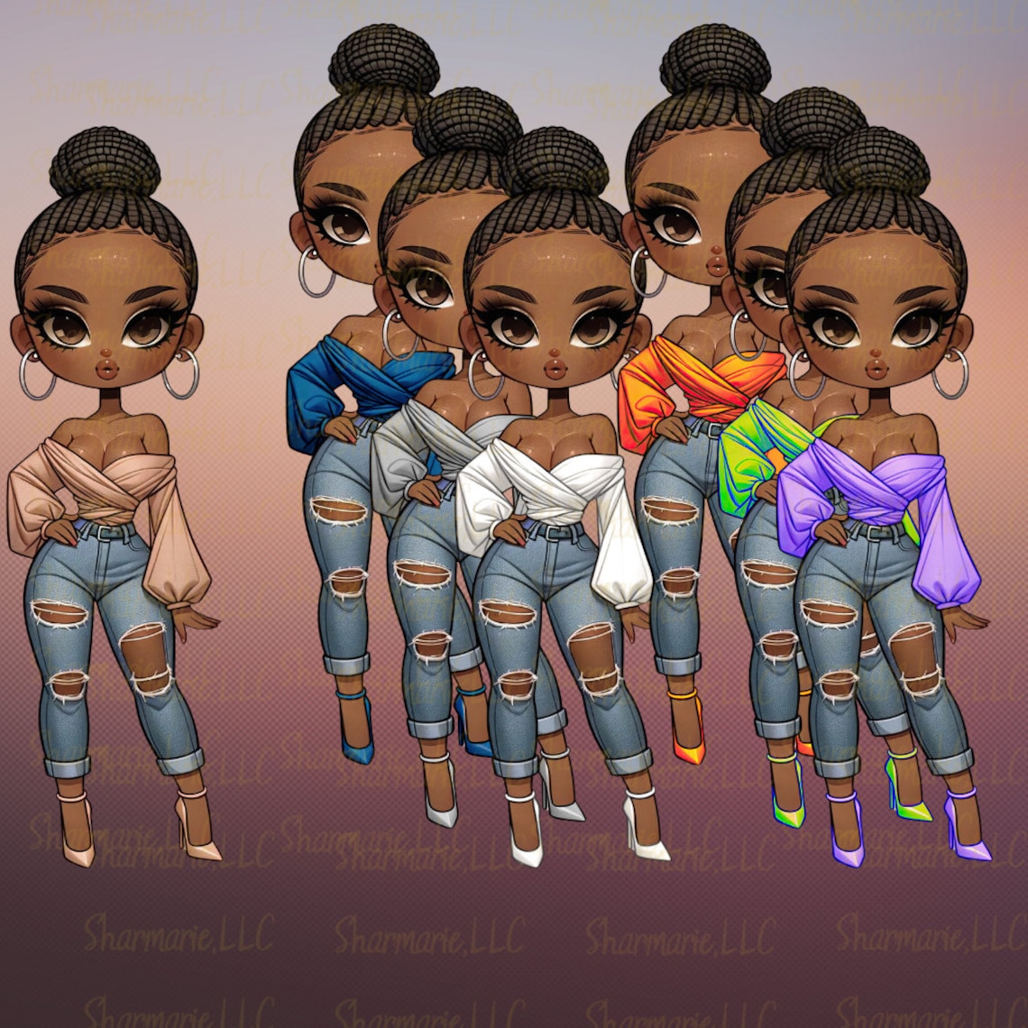 Get Creative With Cute Digi Doll Mega Bundle | 4 Variations 26 Images ...