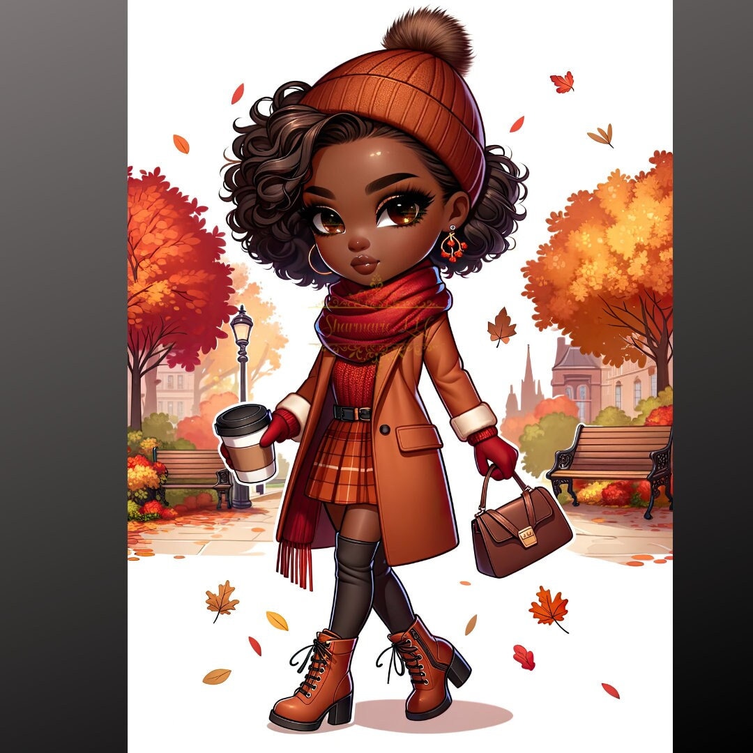 Autumn Elegance | Fall Chibi Digi Cuties_7 | Digi Dolls | Fall Art ...