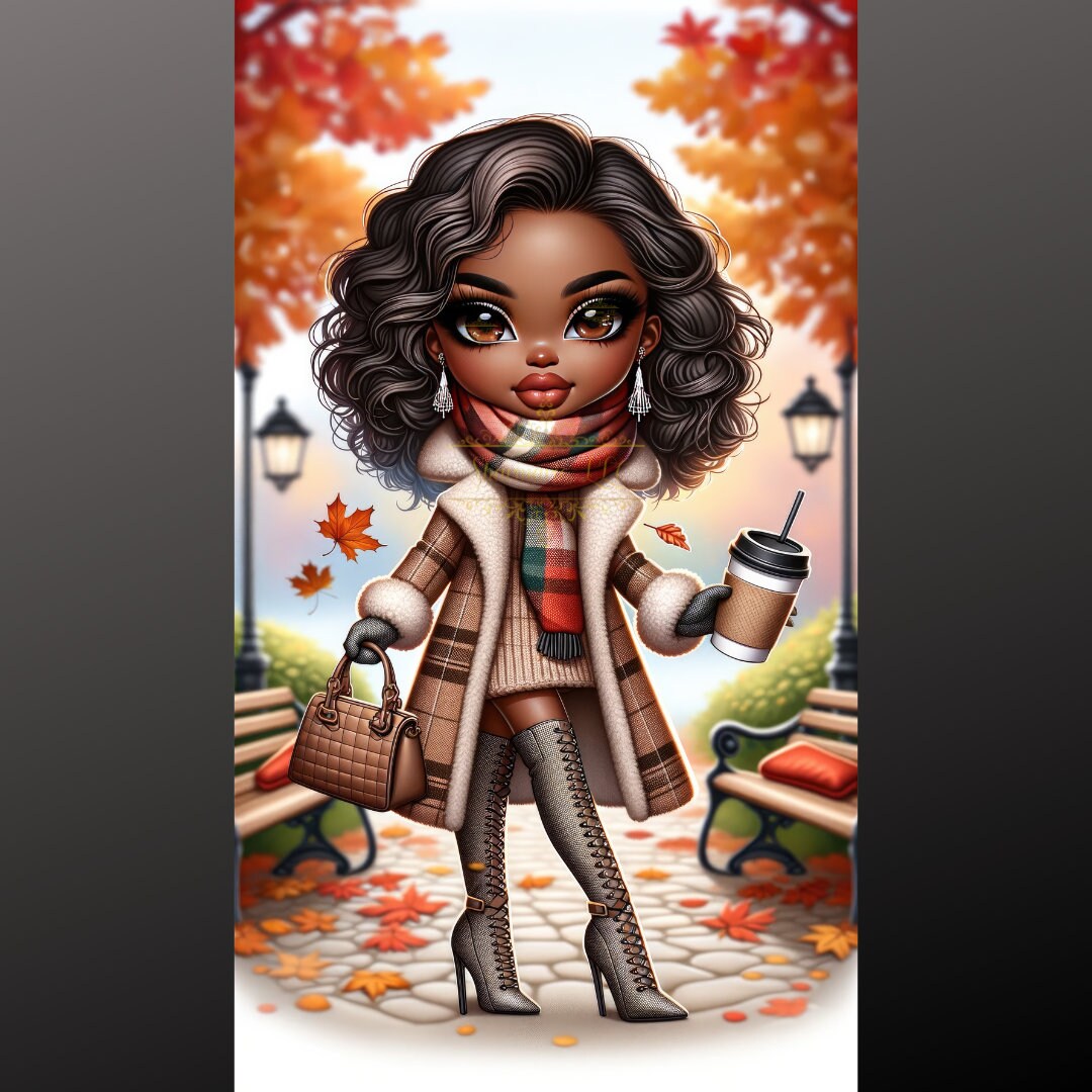 Autumn Elegance | Fall Chibi Digi Cuties_6 | Digi Dolls | Fall Art ...