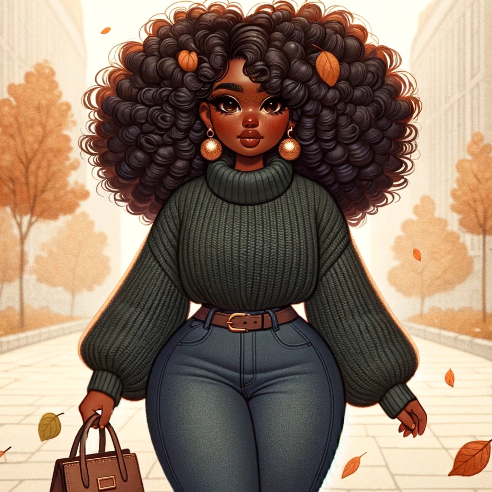 Thickness in Fall | Prompt Guide | AI Art | African American Women - Etsy