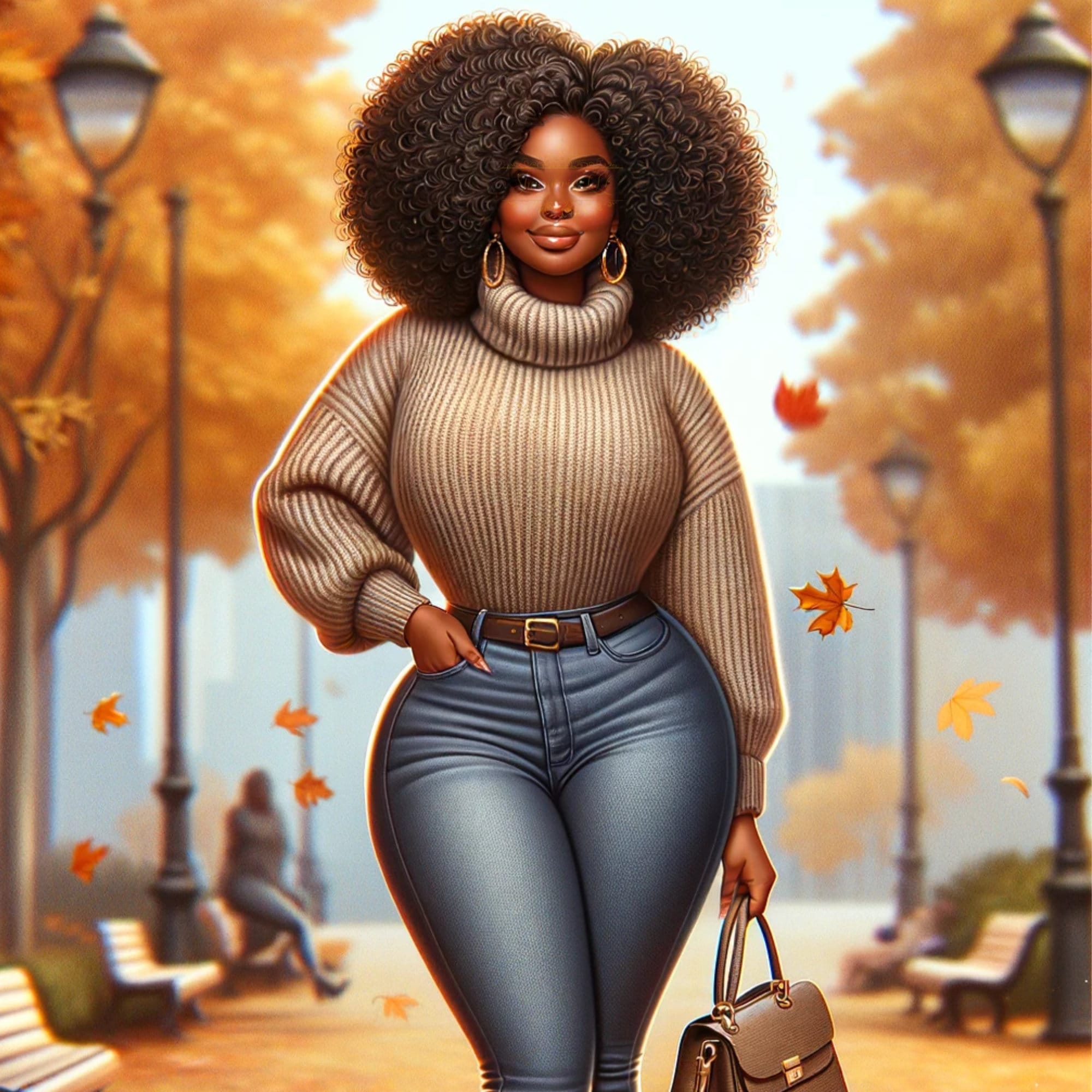 Thickness in Fall | Prompt Guide | AI Art | African American Women - Etsy