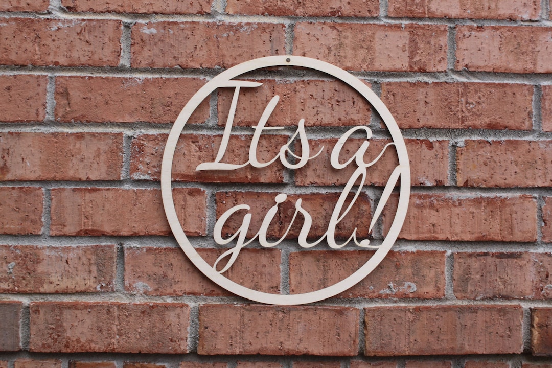 Unfinished 'it's A Girl' Wood Sign: DIY Baby Door Hanger - Etsy