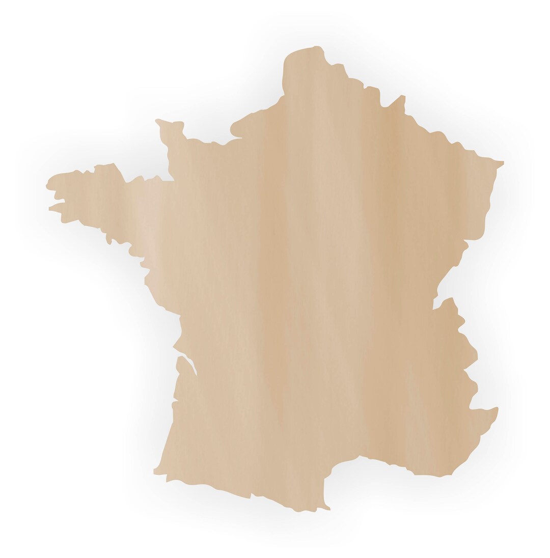 France Wood Cutout - High Detail Laser Cut Outline of France - 12" Wood ...