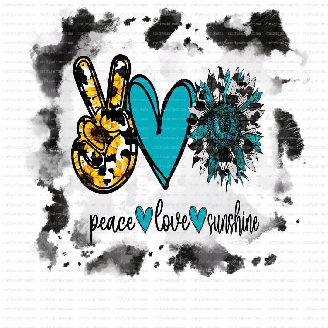 Peace Love Sunshine Cow PNG - Etsy